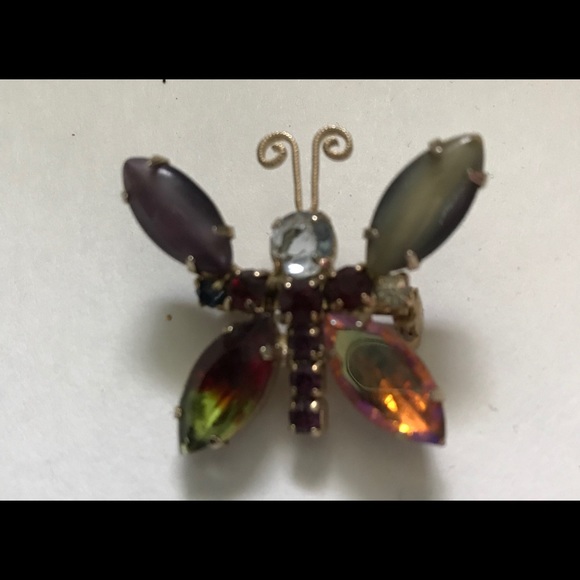 Jewelry | Vintage Gemstones Butterfly Brooch Or Pin | Poshmark